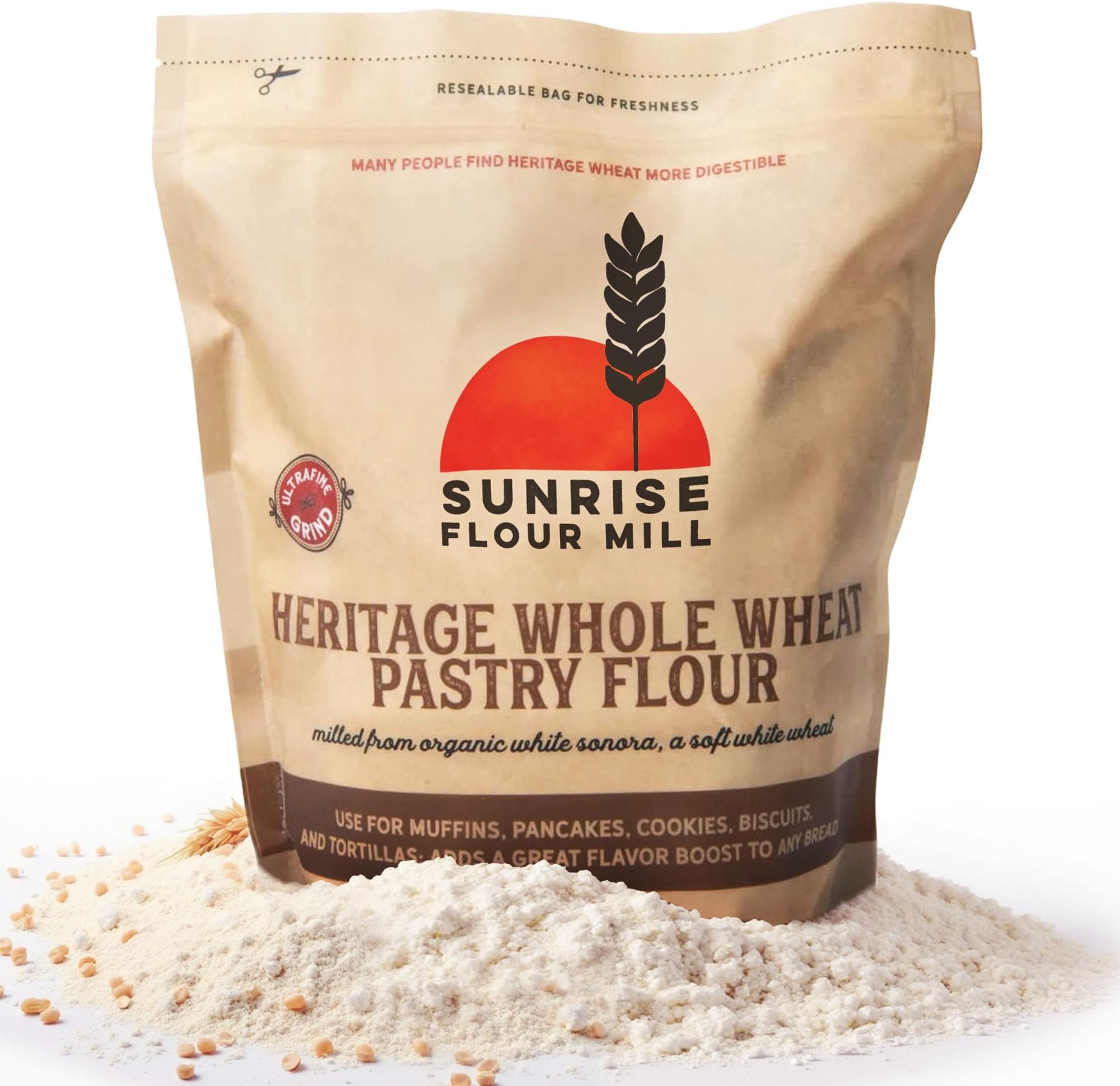 Amazon.com : Sunrise Flour Mill Heritage Organic White Flour | USDA ...
