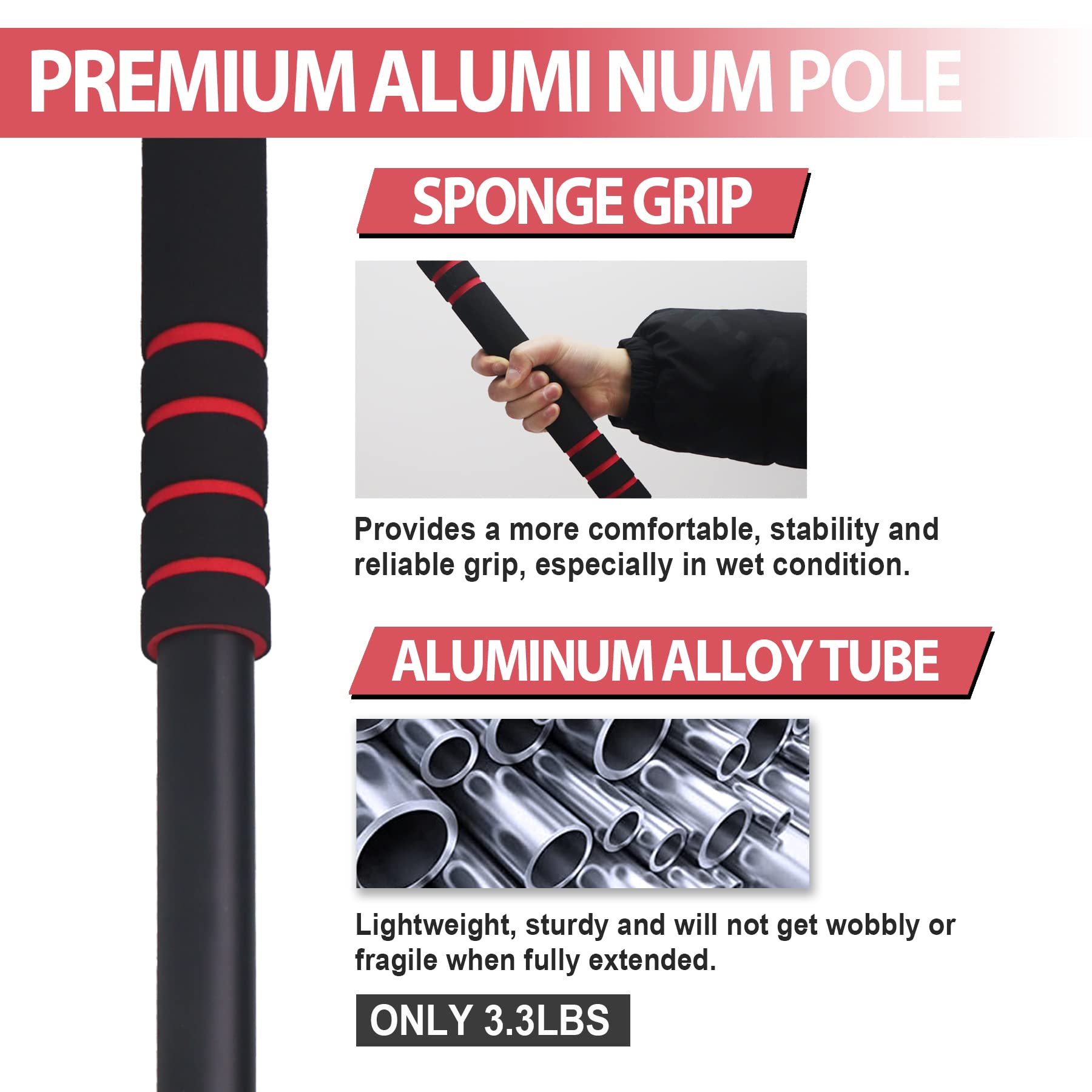 Telescopic Extension Pole for Cordless Pruners and Chainsaw, Aluminum ...