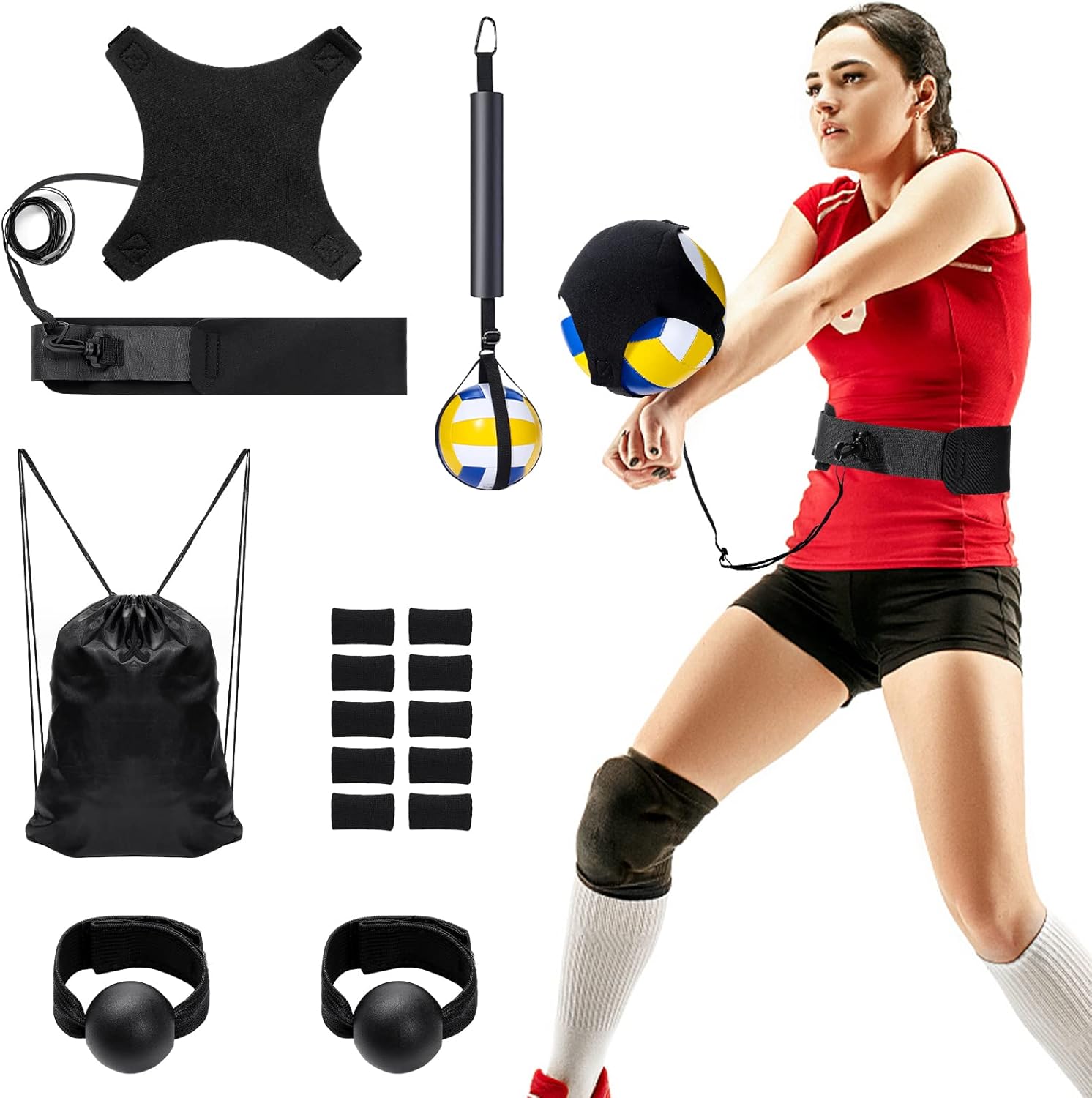 Amazon.com : QQBALL 5 Set Volleyball Training Equipment Aid, Volleyball ...
