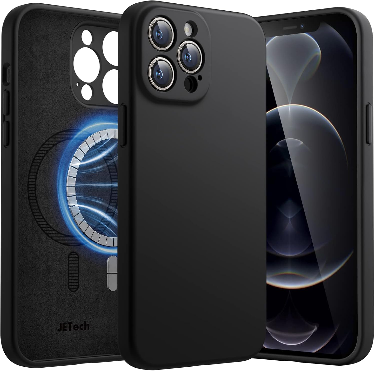 Amazon.com: JETech Magnetic Silicone Case for iPhone 12 Pro Max 6.7 ...