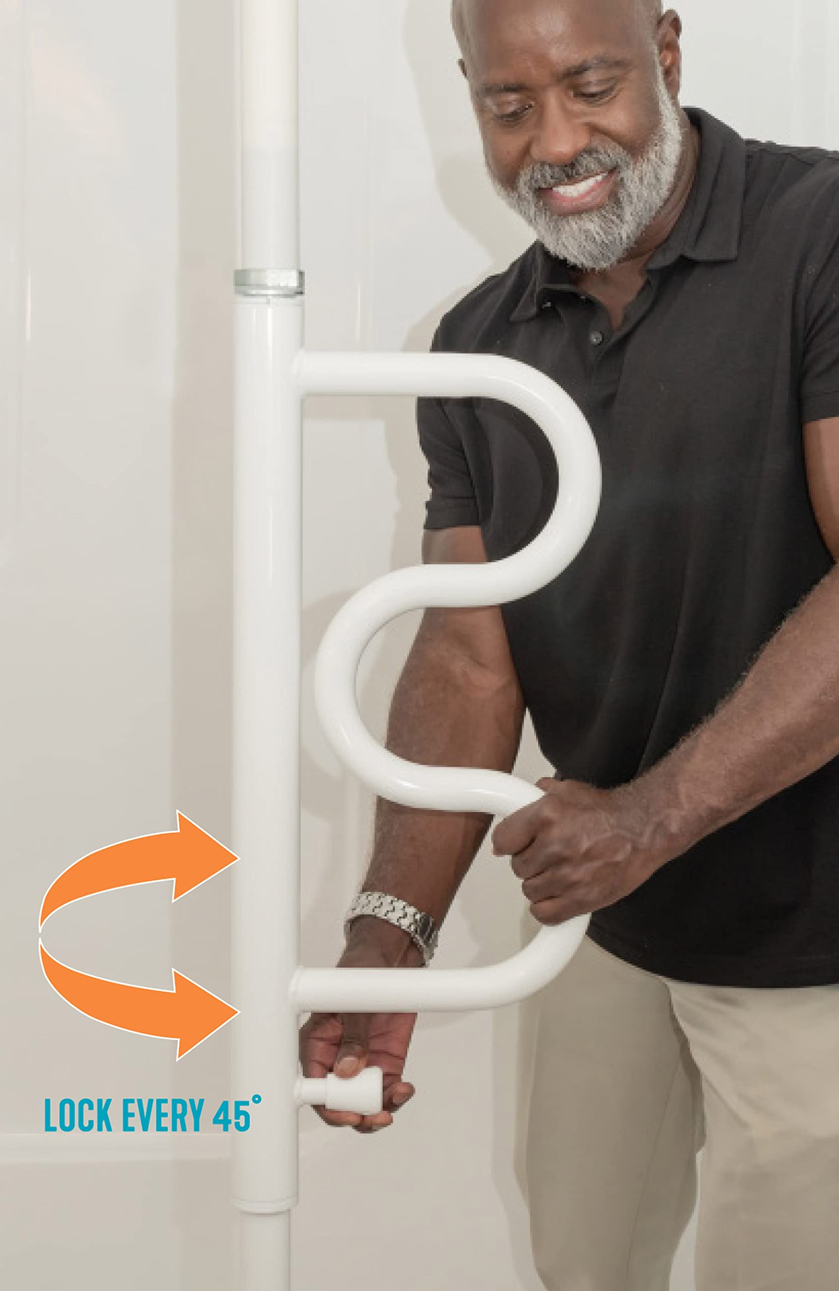 Snapklik.com : Security Pole And Curve Grab Bar, Elderly Tension ...