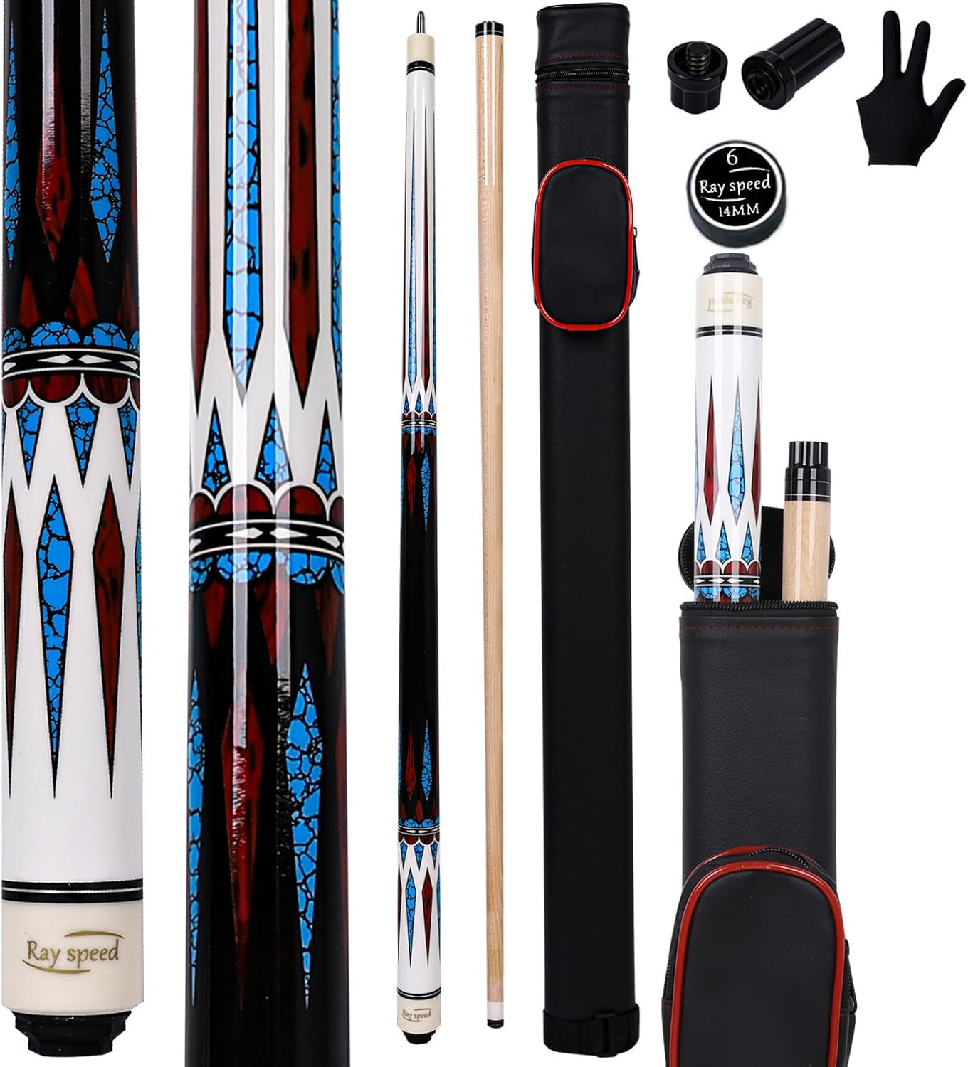 Pool Cue Stick with Hard Case Hardwood Canadian Maple Professional ...