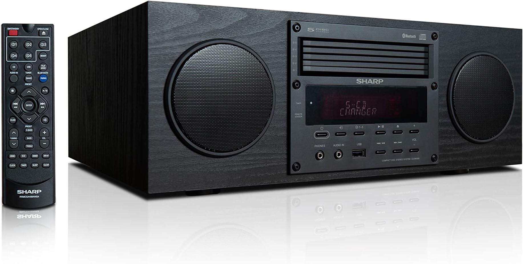 Amazon.com: Sharp CD-BH350 Micro Audio Component System with 5 CD Changer, Bluetooth, FM Radio ...