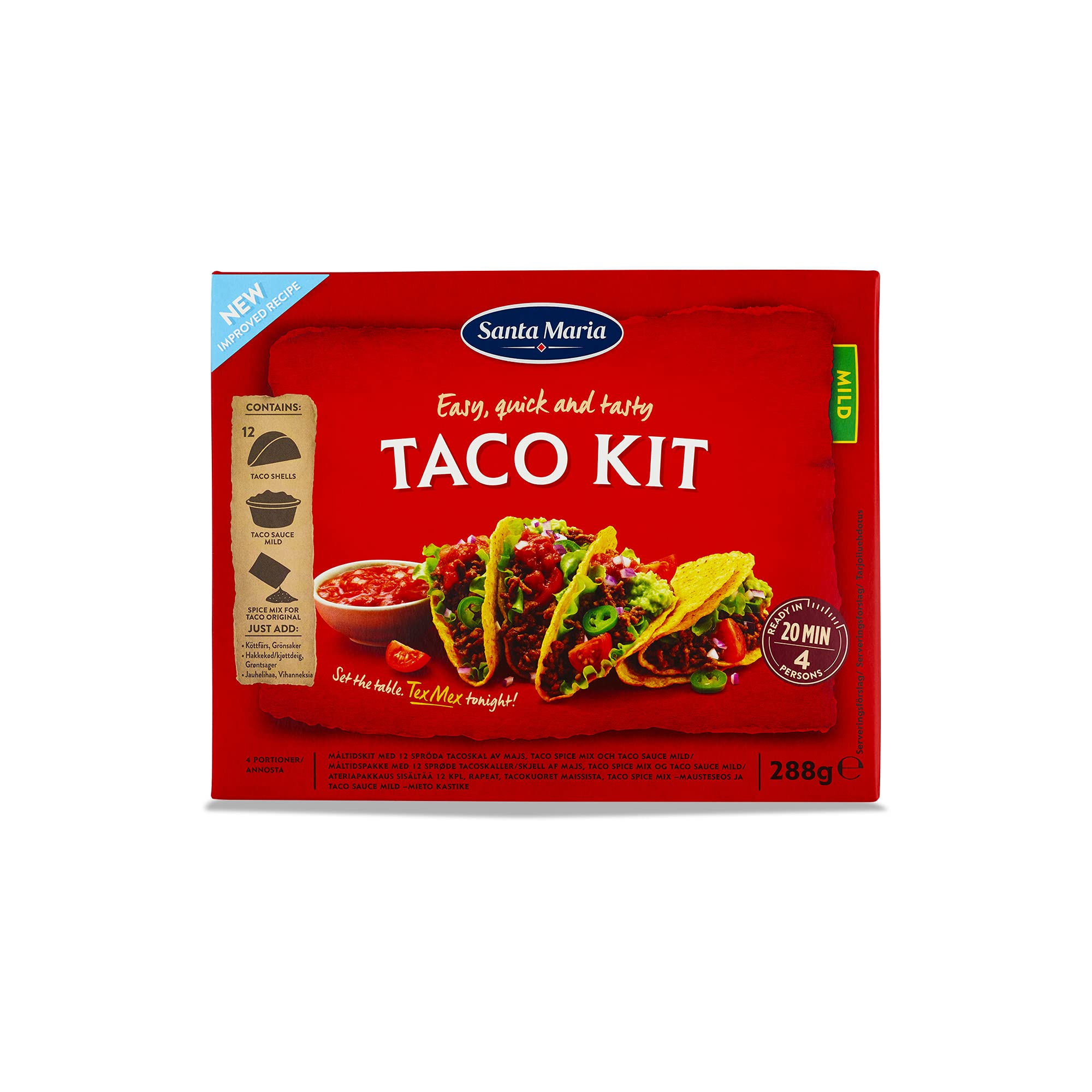 Santa Maria Taco Kit, 288g | Crunchy Mexican Sharing Tacos Kit | Great ...