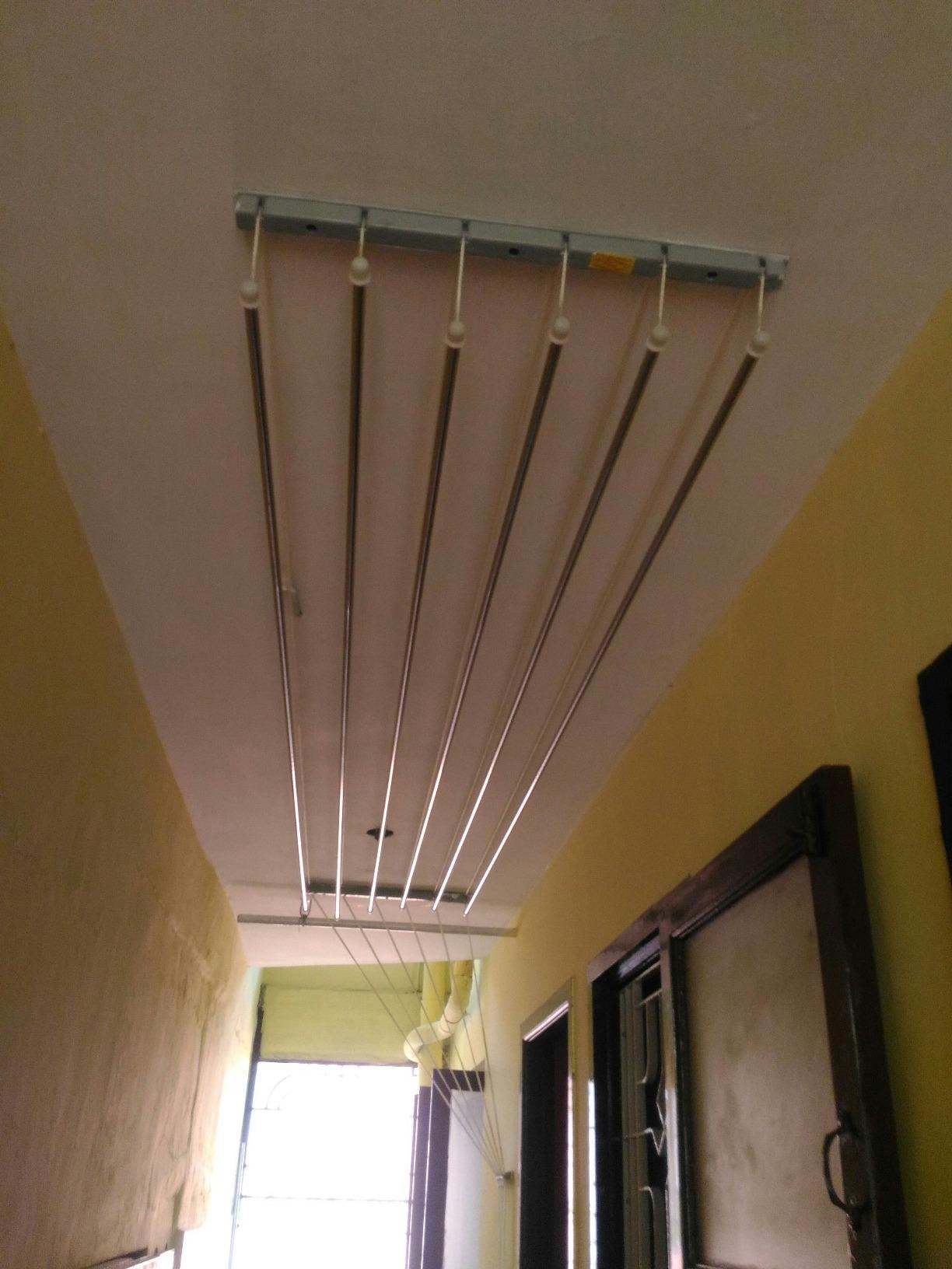 Wel-Tech Stainless Steel Rust Proof Ceiling Clothes Hanger With ...