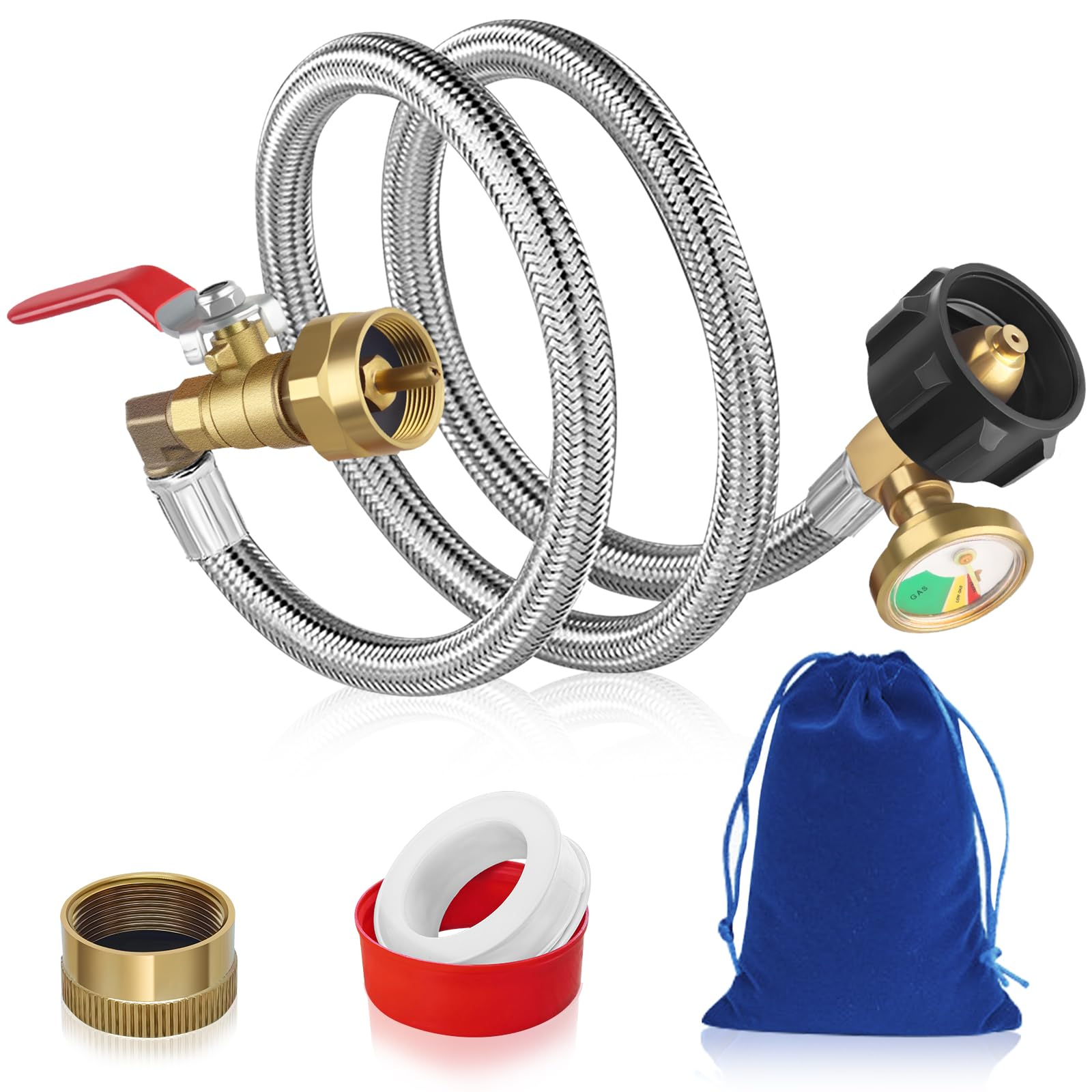 Amazon.com: Upgraded Propane Refill Adapter Hose Kit, 36" Propane ...