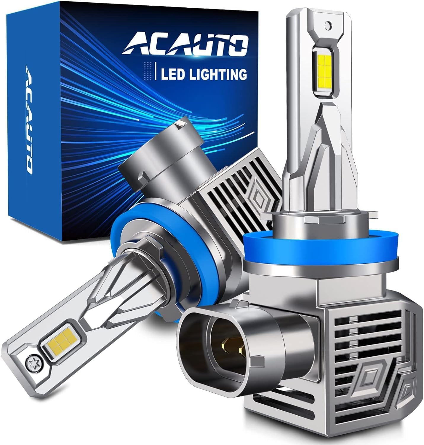 H11 LED Headlight Bulb, 30000LM 700% Brighter H9 H8 bulbs, 6500k Cool ...