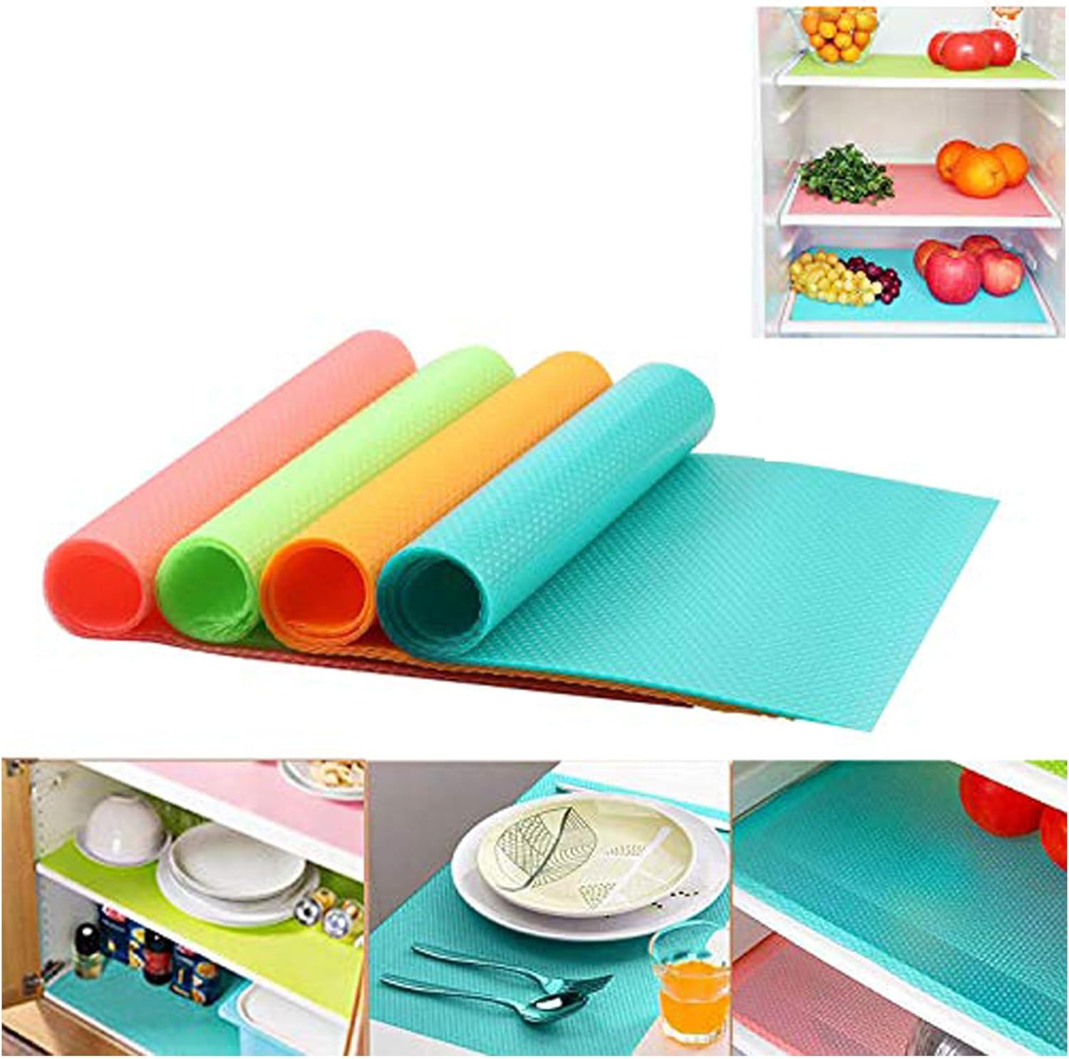 HOMGEN Fridge Liners Mrs Hinch Popular 8Pcs Refrigerator Mats Fridge ...