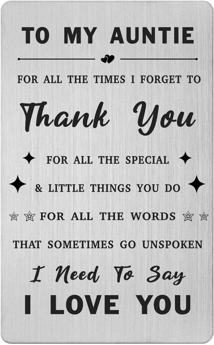 ENGZHI Auntie Birthday Card - I Love You Auntie...I Do - Auntie Gifts from Niece Nephew, Auntie ...