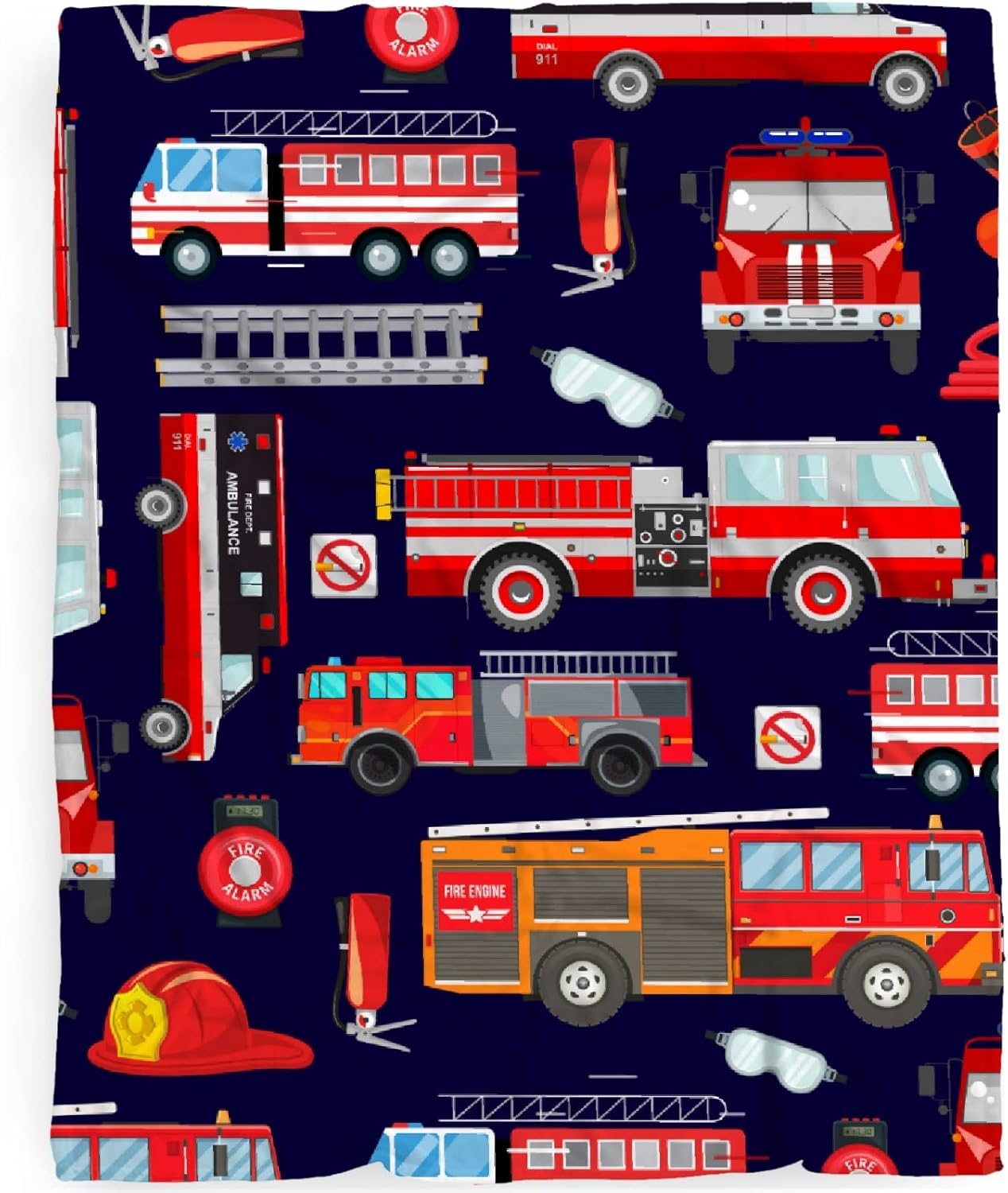 Amazon.com: Fire Truck Blanket for Boys, Fire Truck Throw Blanket for ...
