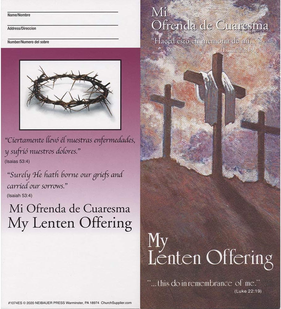 Amazon.com: Spanish English Lent Crosses Bilingual Coin Folders (Pkg of ...