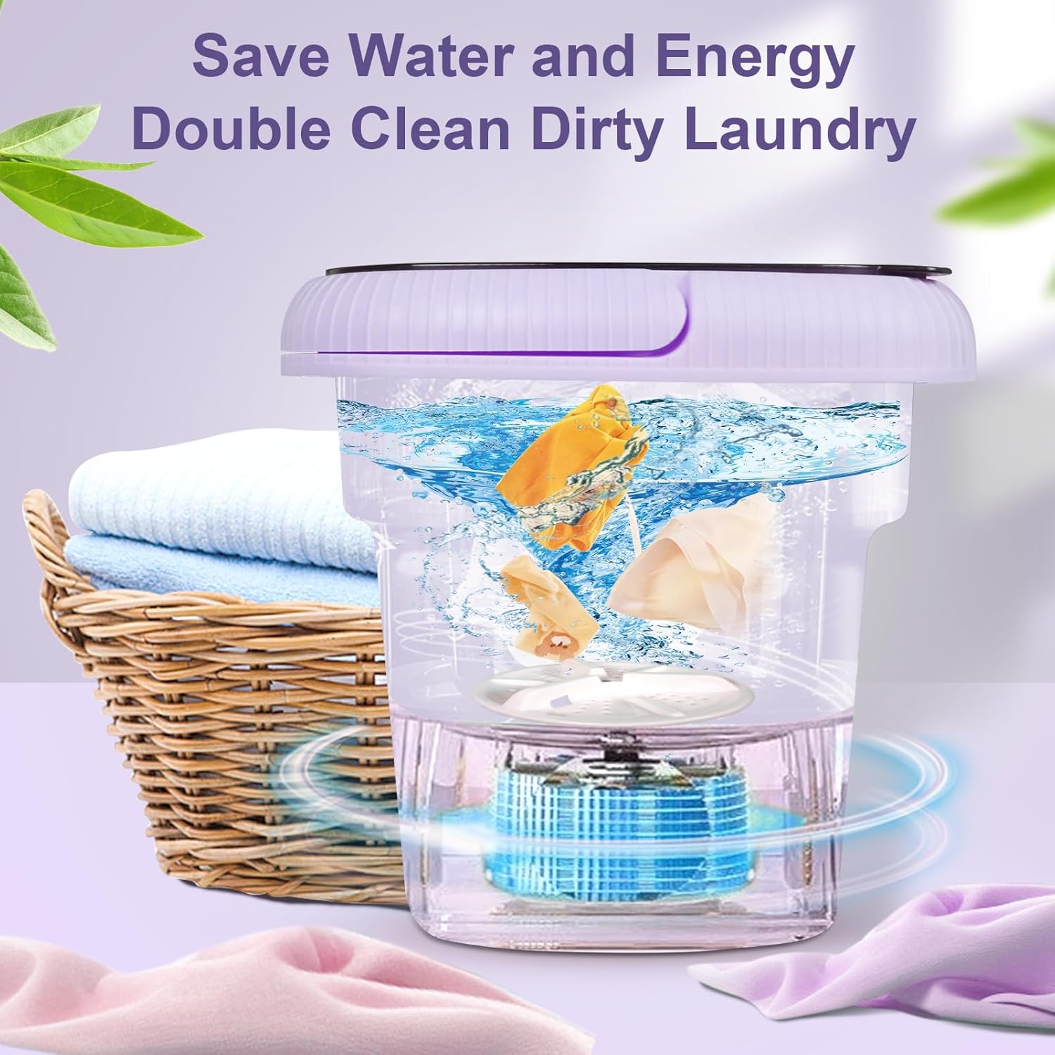 Lavadora portátil, lavadora plegable, pequeña lavadora y secadora de 6. ...