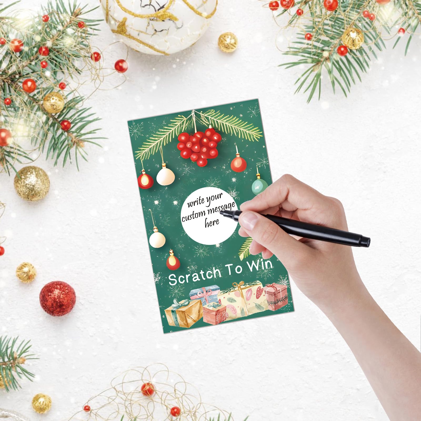 Snapklik.com : Christmas Scratch Off Card, 50 Pcs Custom Scratch Off ...