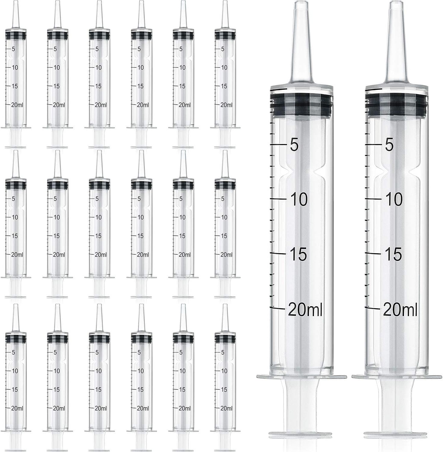 Amazon.com: 20 Packs 20ml/cc Plastic Syringes Liquid Measuring Syringe ...