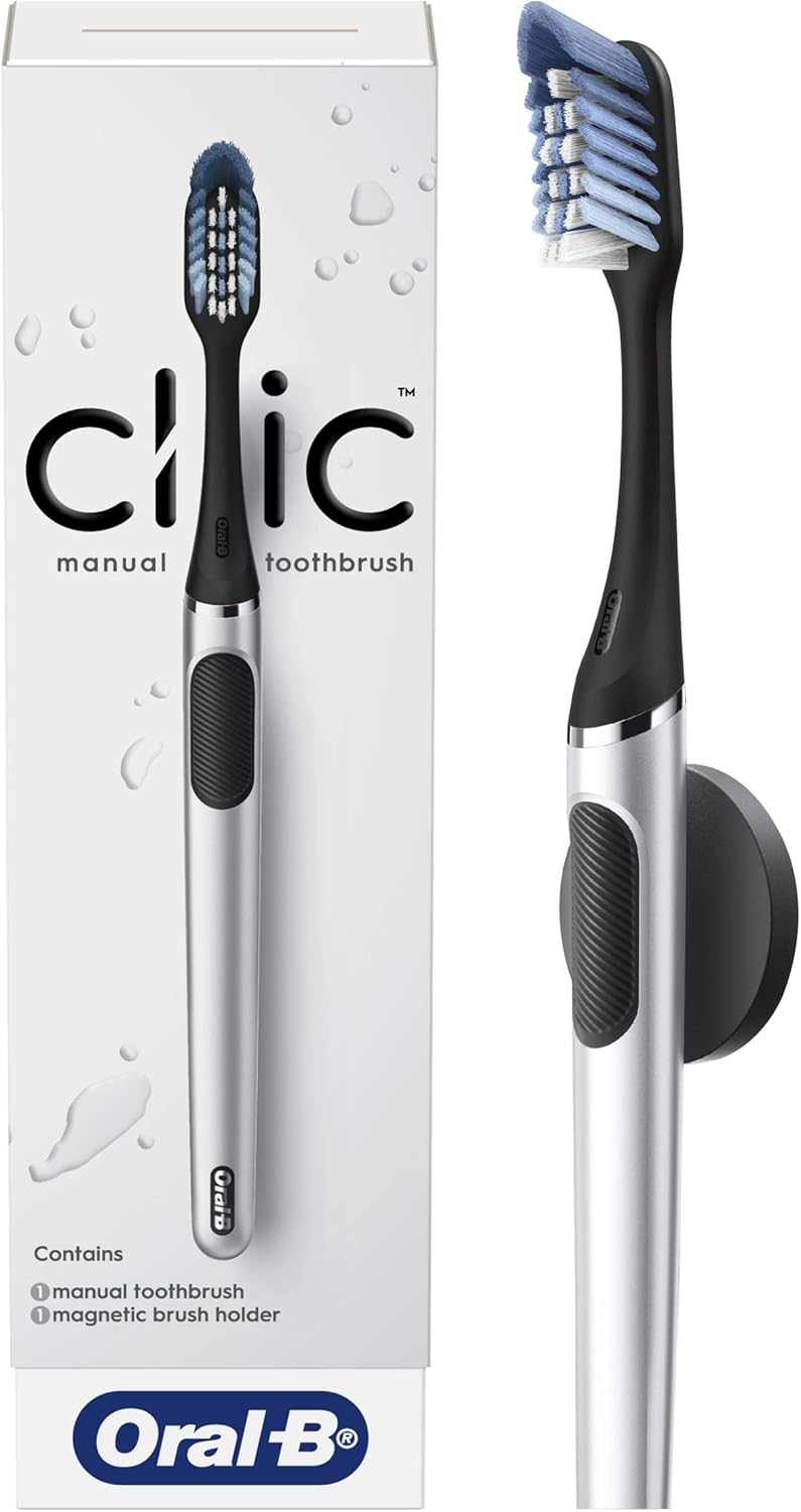 Amazon.com : Oral-B Clic Manual Toothbrush with Magnetic Brush Holder ...