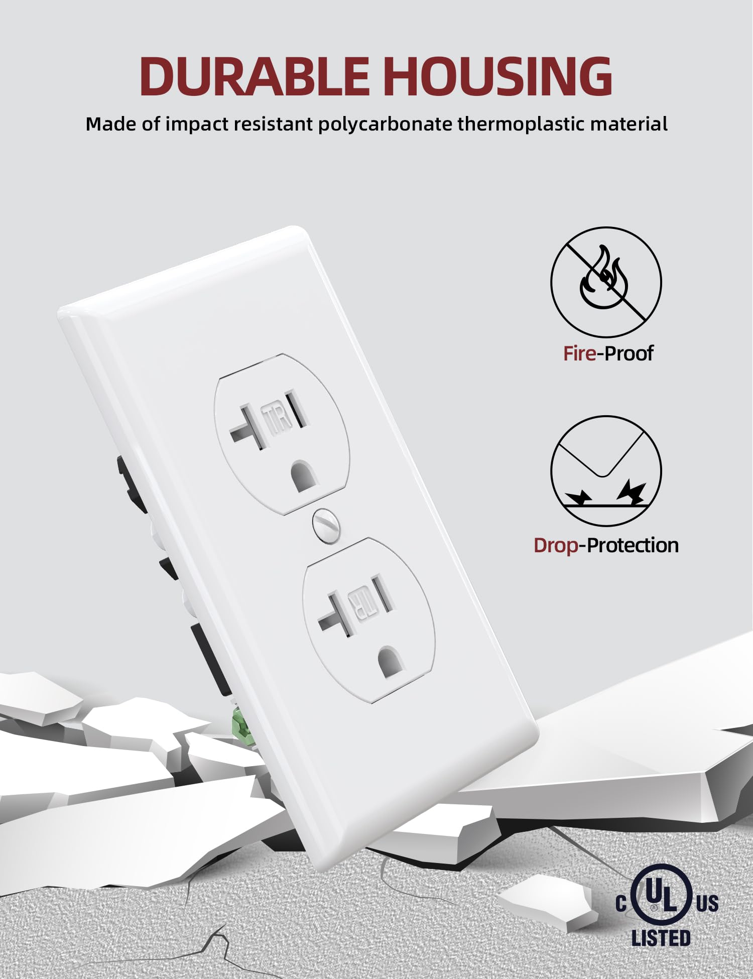 Snapklik.com : AIDA 20 Amps Outlets Duplex Electrical Receptacle ...