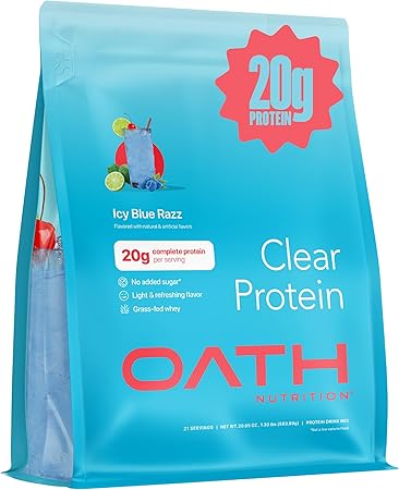 Amazon.com: Oath Nutrition Clear Whey Isolate Protein Powder, ICY Blue ...