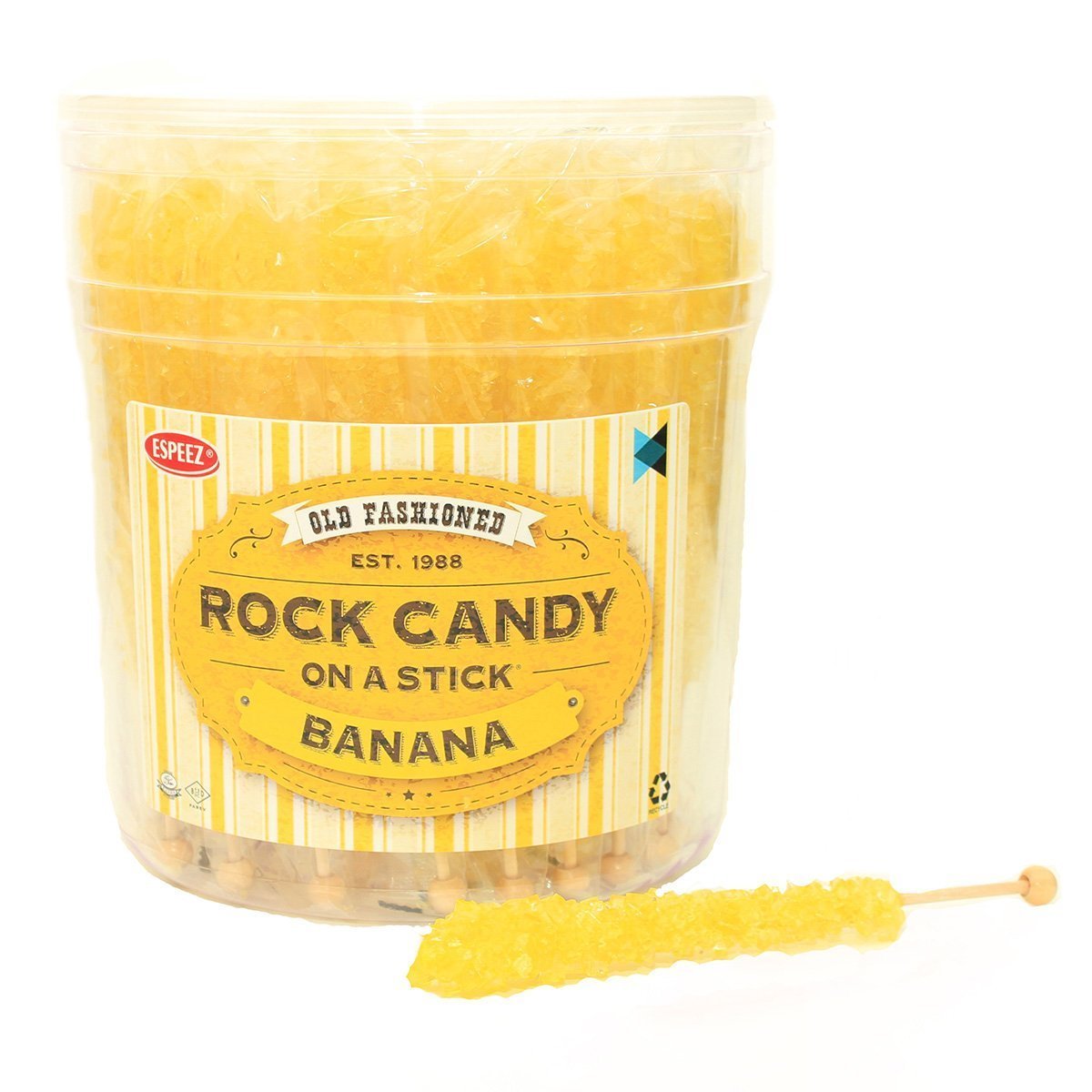 Amazon.com : Extra Large Rock Candy Sticks: 48 Banana Lollipop - Yellow ...