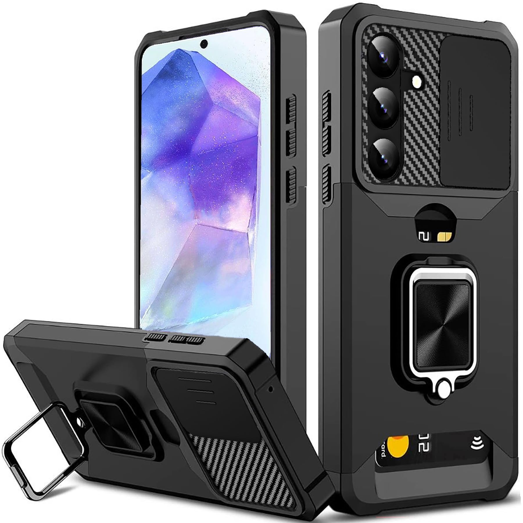 for Samsung A55 case with [Card Holder],rojarou Samsung Galaxy A55 case ...