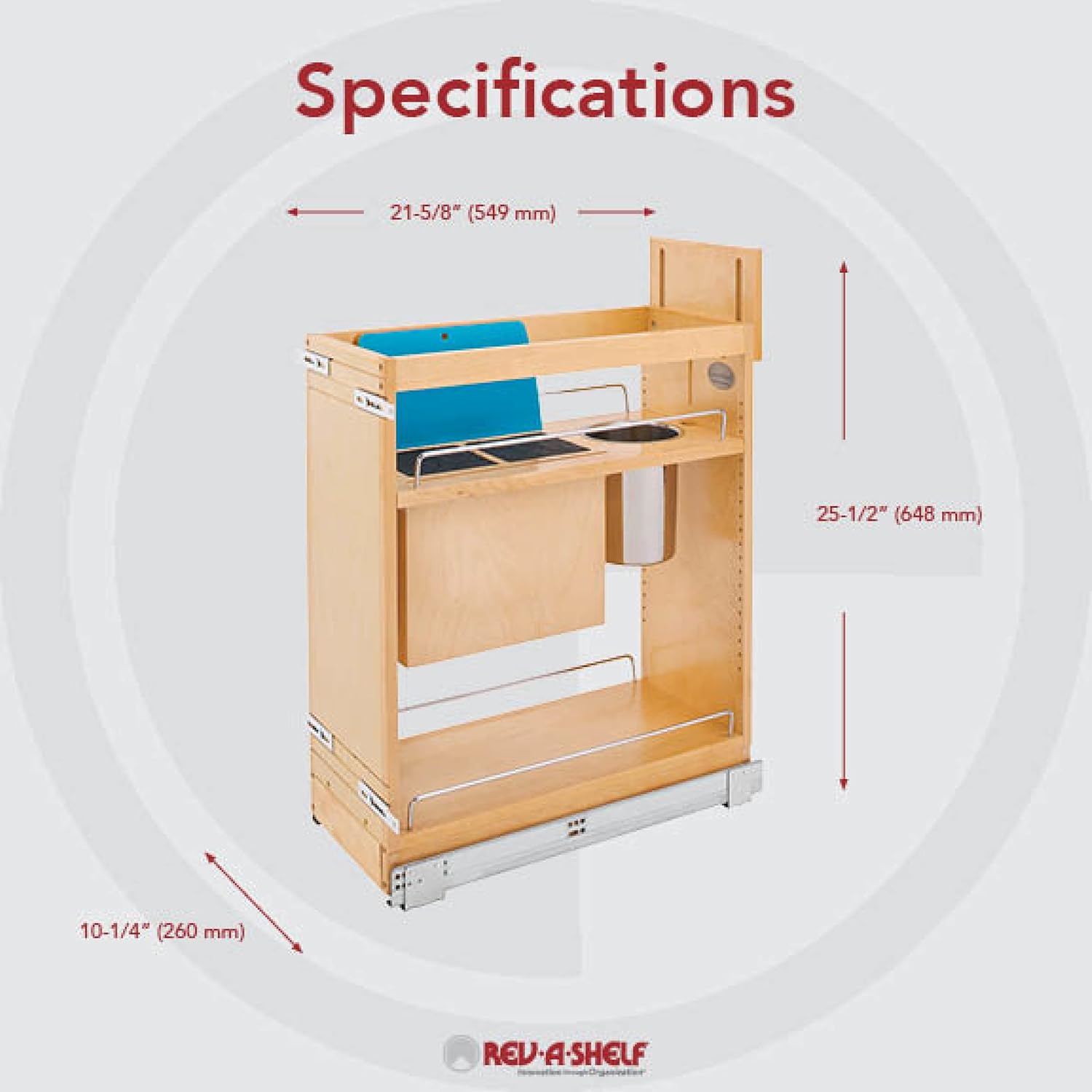 Rev-A-Shelf Base de madera para gabinete con bloque de cuchillos ...