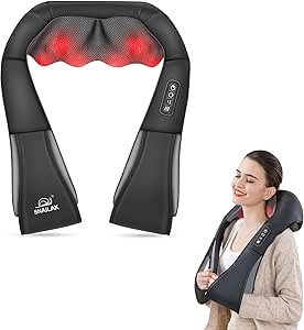 SNAILAX Shiatsu Masseur de Cou avec Chaleur - Masseur Cervical en 3D-rotation pour le dos,le cou ...