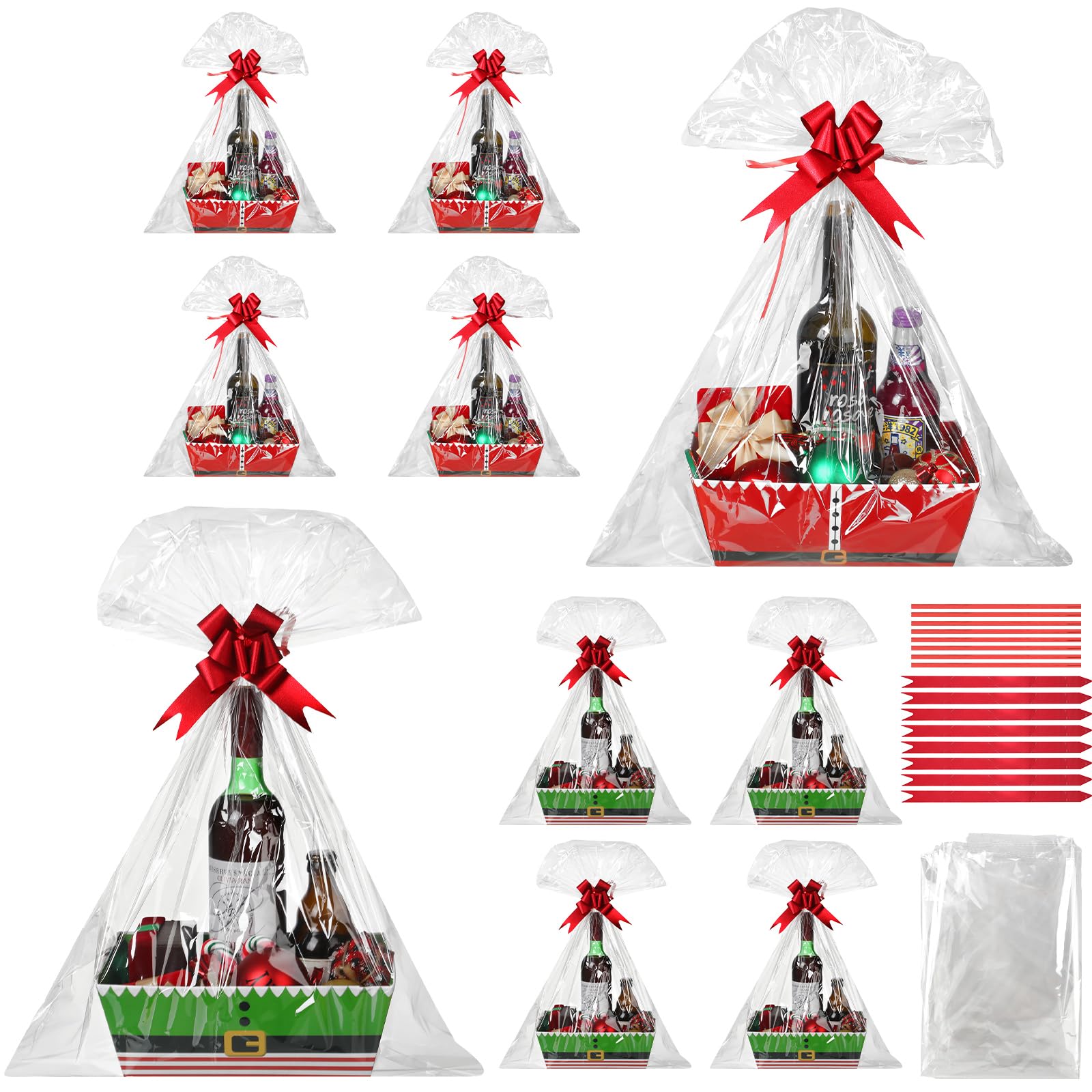 Amazon.com: Cholemy 24 Pieces Christmas Gift Baskets Empty Kit Include ...