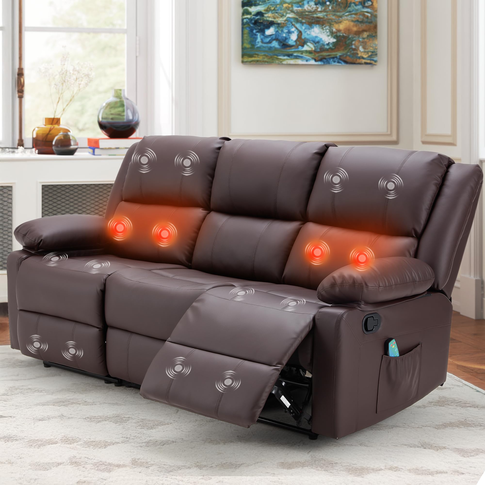 Amazon.com: JFHID Reclining Sofa Couch with Massage&Heat Function ...