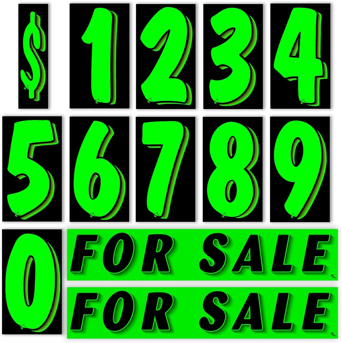 Windshield Numbers Vinyl Number and Decals 13 Dozen Car Lot Windshield ...