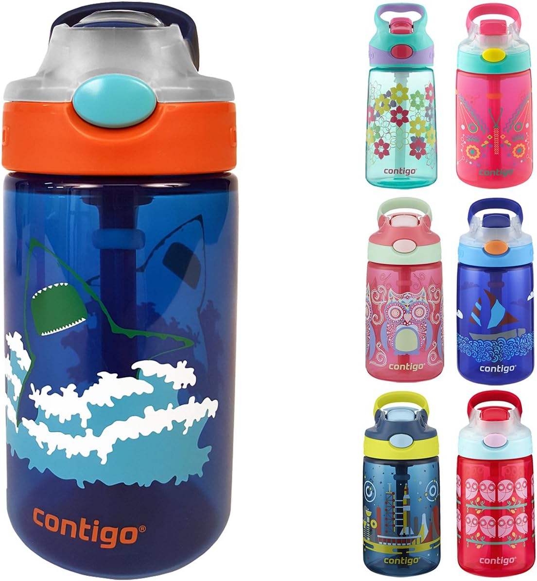 Amazon.com: Contigo AUTOSPOUT Straw Gizmo Flip Kids Water Bottle, 14oz ...