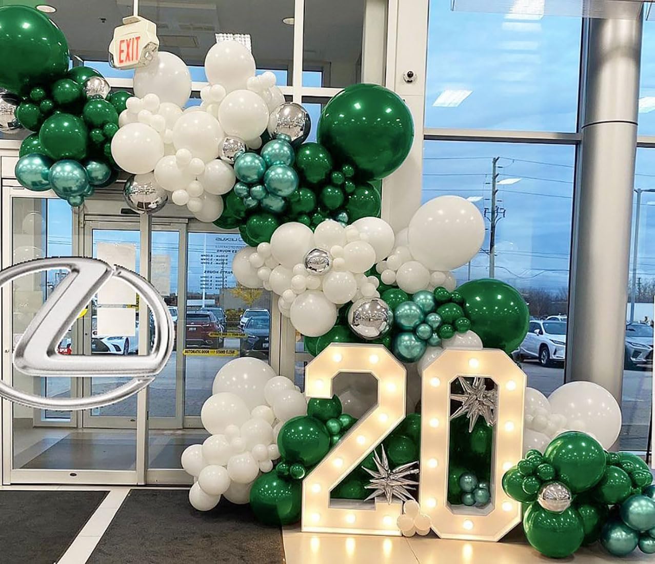 Globos de color verde oscuro, globos verdes de doble relleno ...