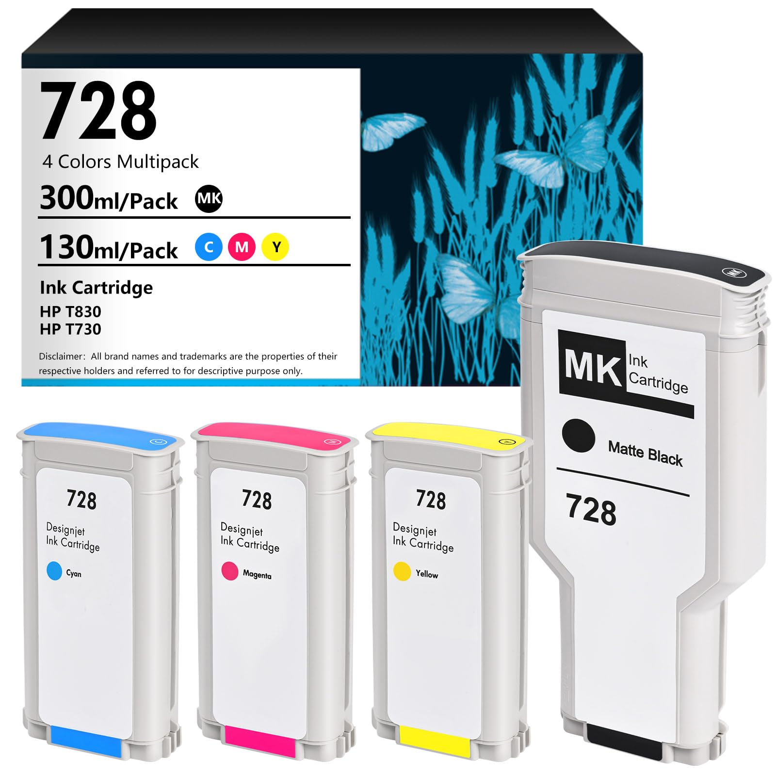Amazon.com: 728 Ink Cartridges Compatible for HP DesignJet T830 ...