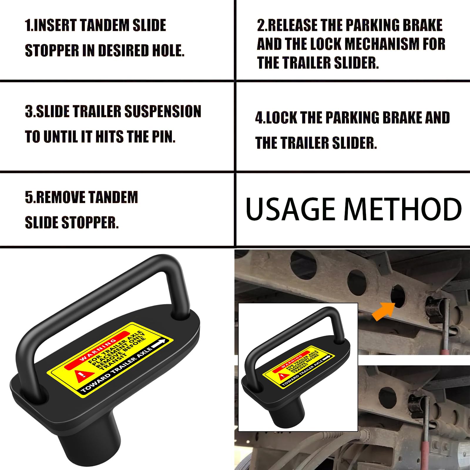 Snapklik.com : Tandem Slide Stopper For Semi Truck, Trailer Axle Stop ...