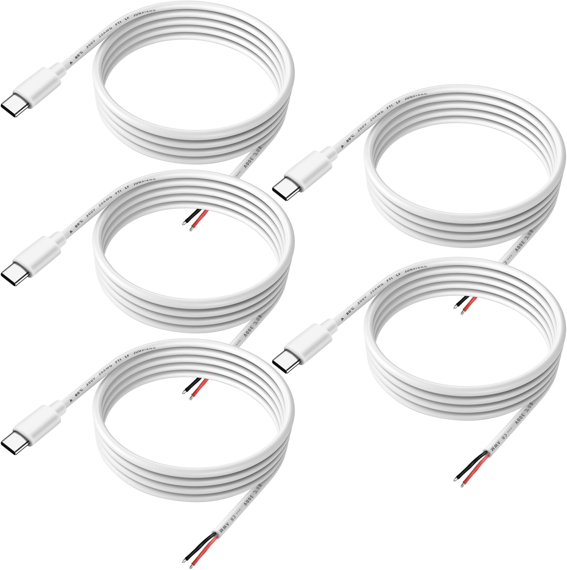 Amazon.com: MEIRIYFA USB Type-C Pigtail Power Cable Cord Type C Male 2 ...