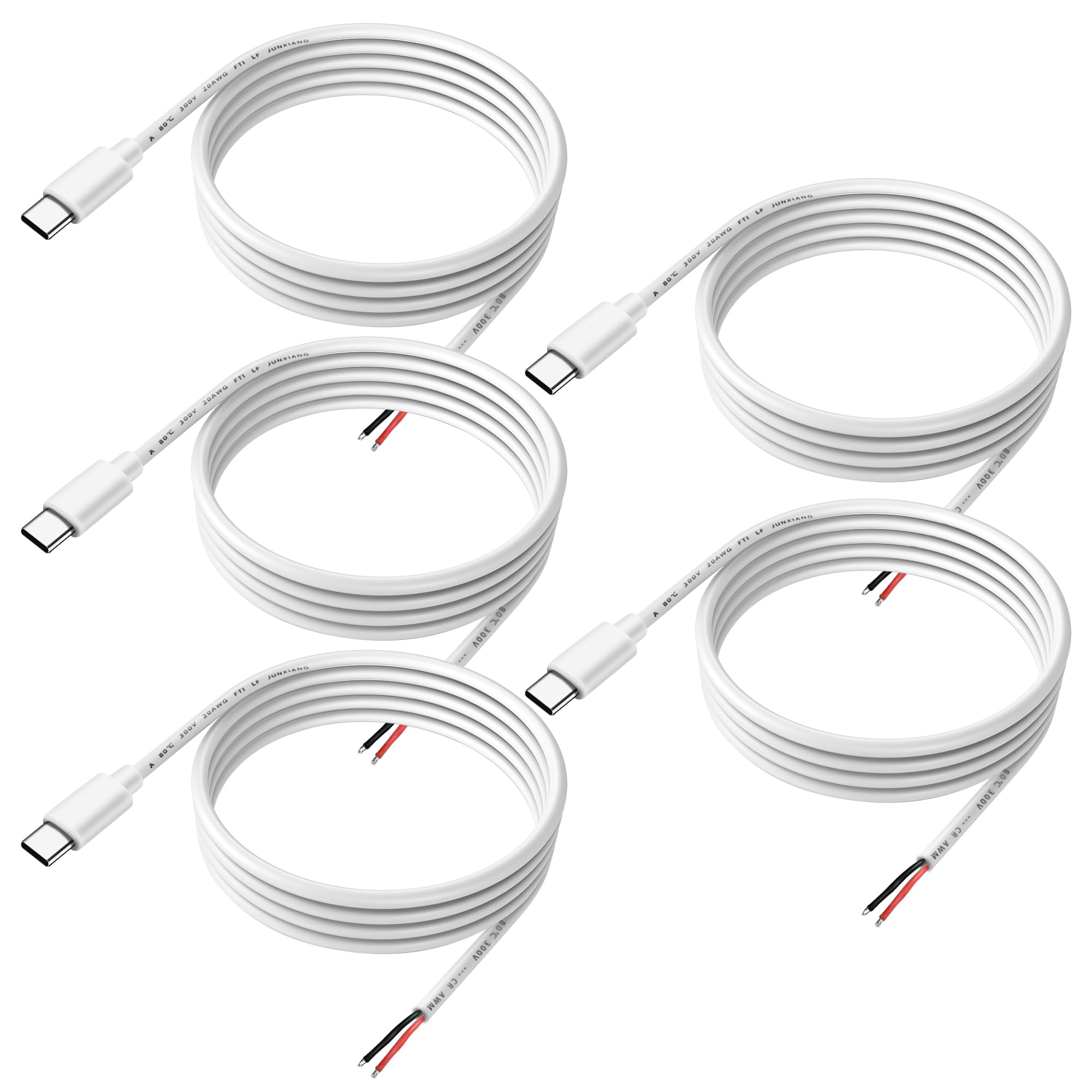 Amazon.com: MEIRIYFA USB Type-C Pigtail Power Cable Cord Type C Male 2 ...