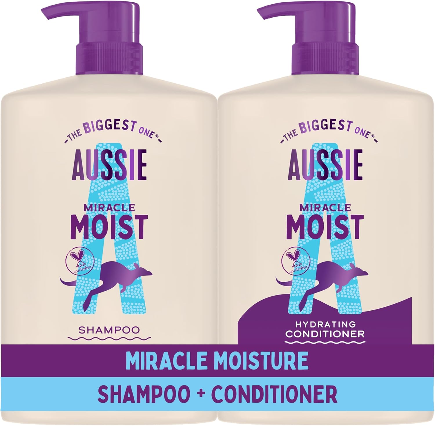 Aussie Miracle Moist Shampoo & Conditioner 1L Set, Moisturising formula ...