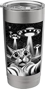 Amazon.com | Cat UFO | Funny Invasion Meme Retro Alien Cat UFO Selfie ...