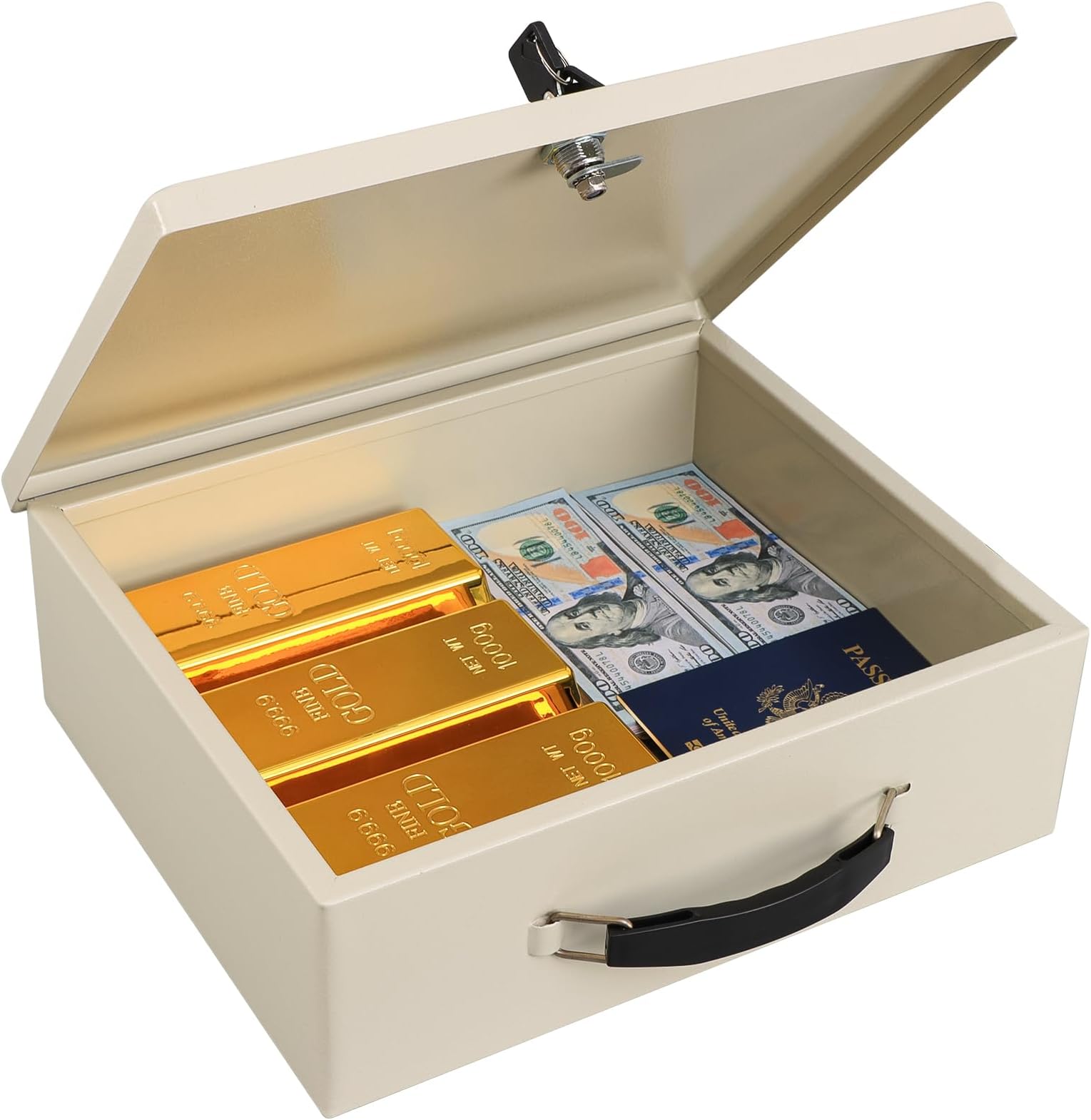 KYODOLED Metal Lock Box,Fireproof Document box with Key Lcok - Amazon.com