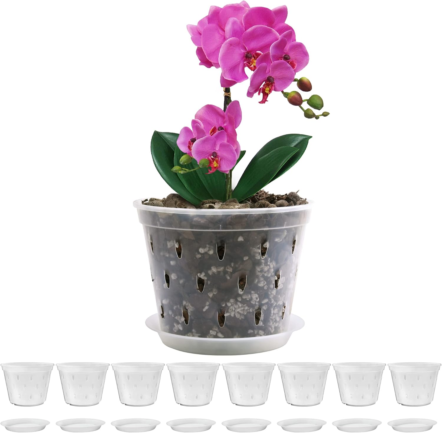 Amazon.com: Kitypartsy 8 Sets Orchid Pots, 6.7 Inch Orchid Pots with ...