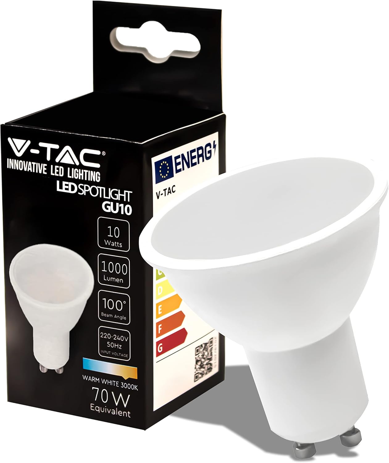 V-TAC Lampadina LED GU10-10W 1000 Lumen - Alta Luminosità - Faretto Led ...