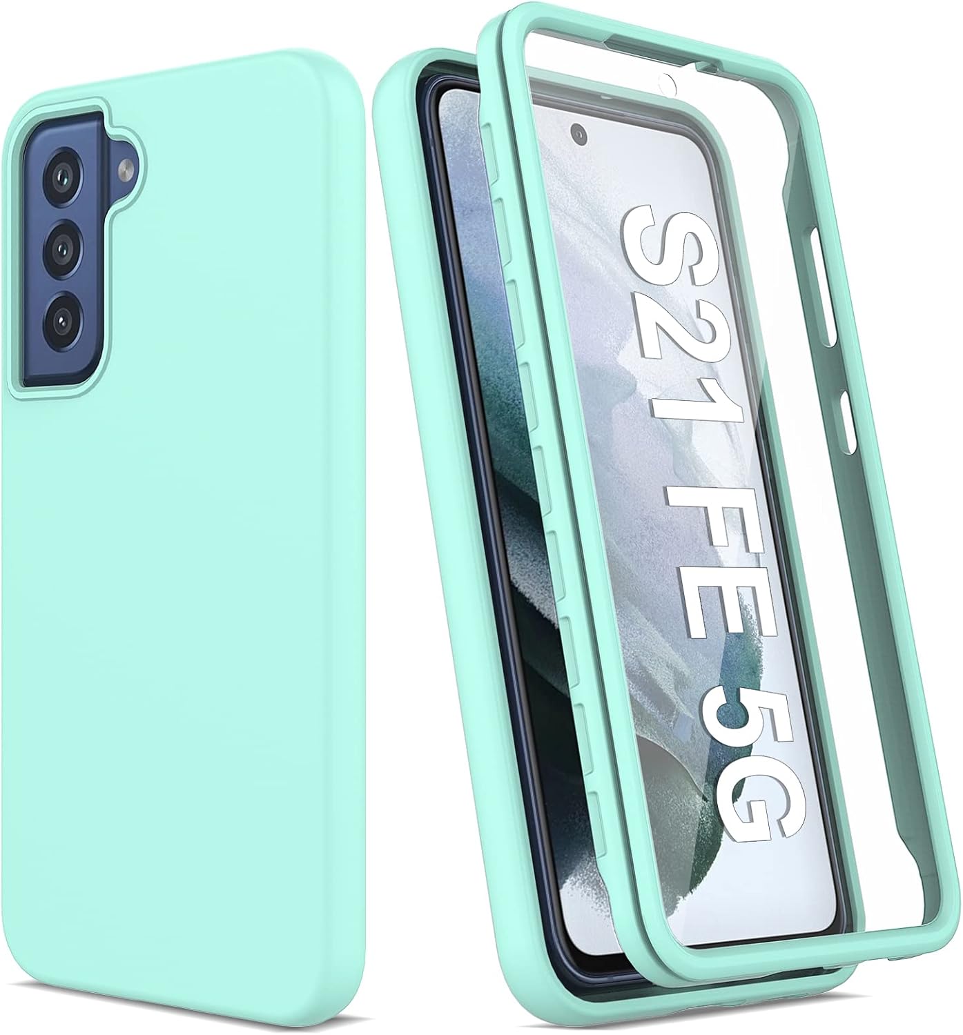 Amazon.com: UNPEY for Samsung Galaxy S21 FE 5G Case with Built-in Screen Protector, Full Body ...