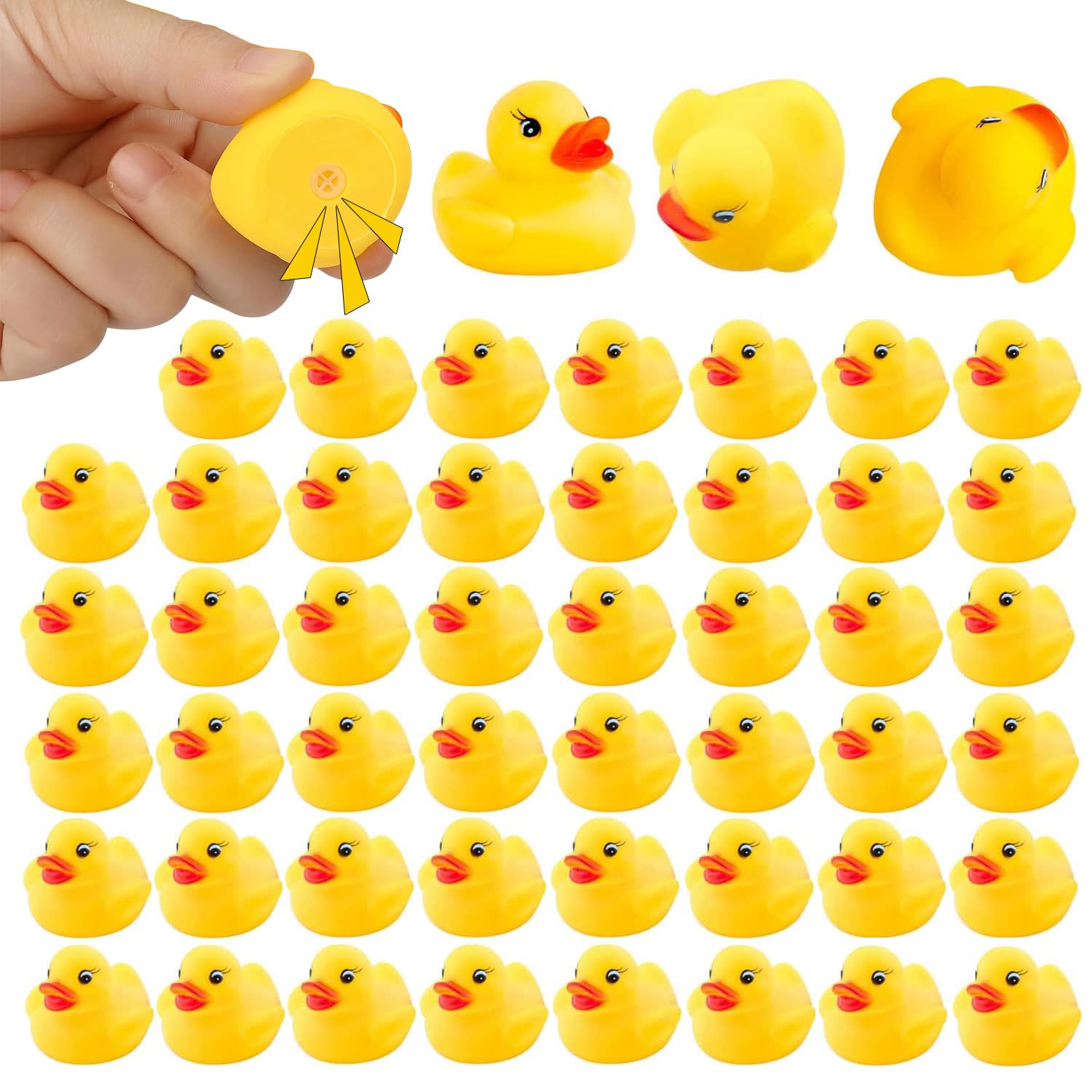 Amazon.com: 50Pcs Mini Bath Ducks Toys, Rubber Duck Bath Bulk Float ...