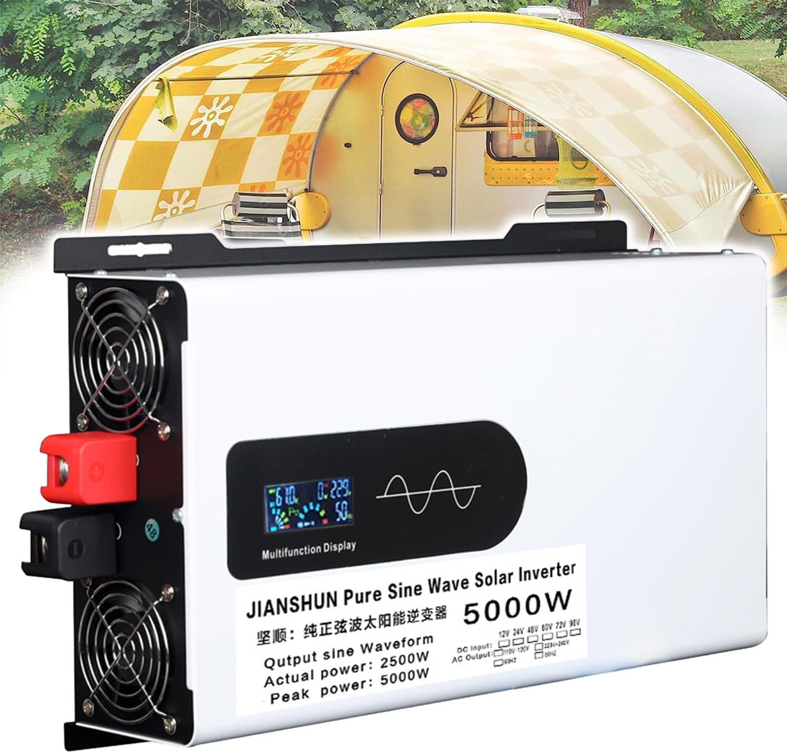 Amazon.com: 5000W Pure Sine Wave Power Inverter 12V/24V/48V/60V/72V DC ...