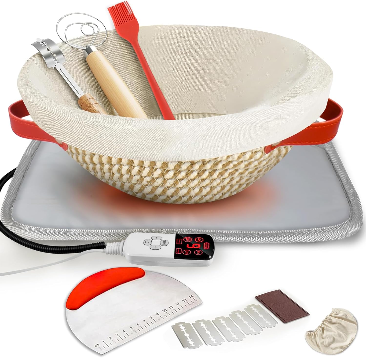 Amazon.com: Sourdough Starter Kit Banneton Bread Proofing Basket Set w ...