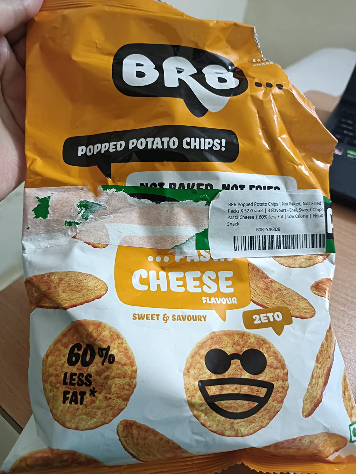 BRB Popped Potato Chips | Not Baked, Not Fried | 4 Tubs X 85 Grams | 4 ...