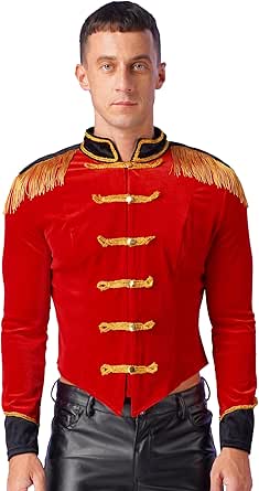 zdhoor Men's Marching Band Jacket Military Drummer Steampunk Parade ...