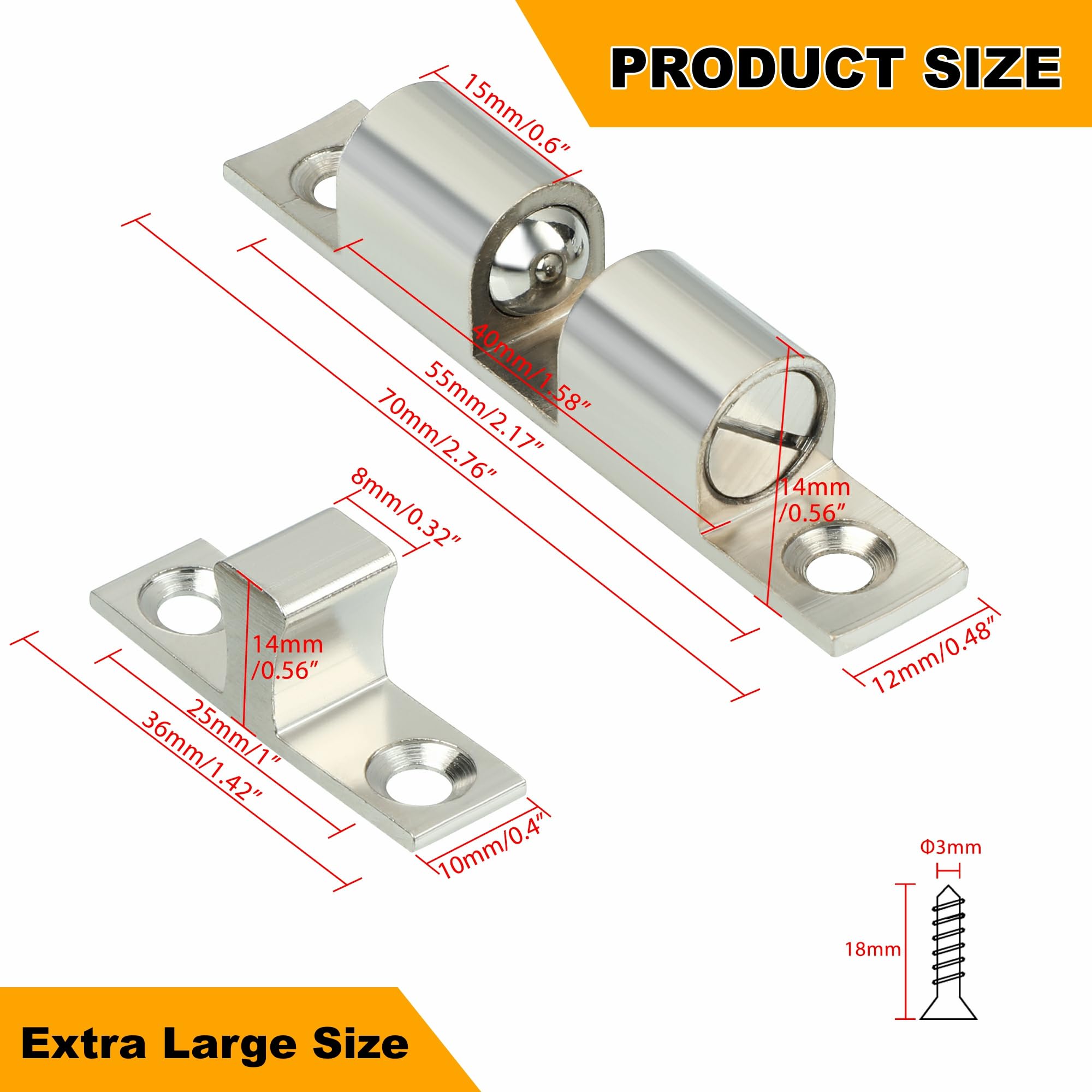Snapklik.com : Alise Double Ball Tension Roller Catch Latch For Cabinet