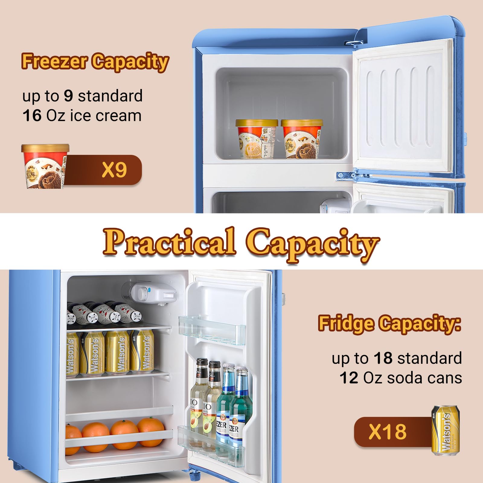 Snapklik.com : Retro Mini Refrigerator