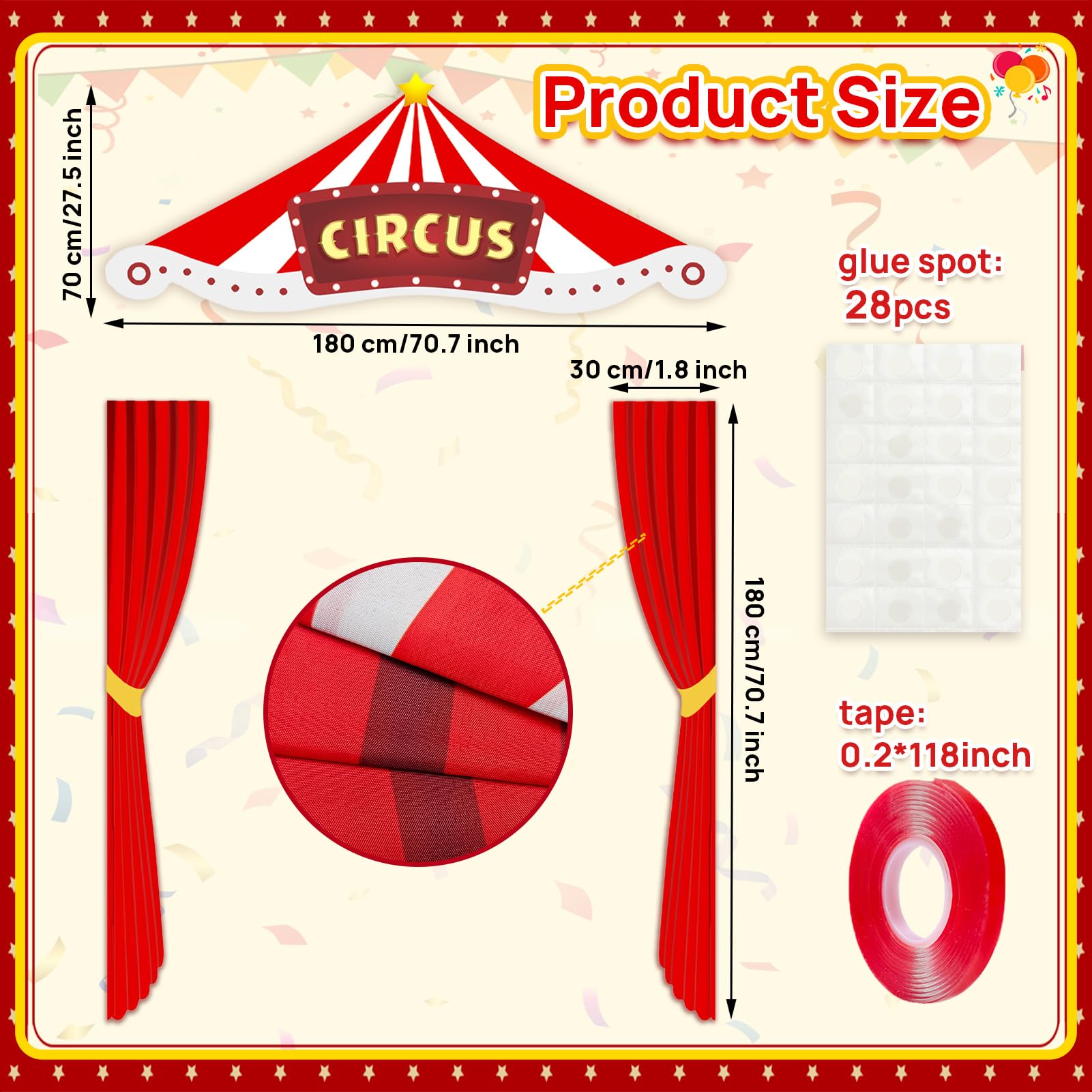 Snapklik.com : 3 Pcs Circus Theme Party Decorations, Carnival Party ...
