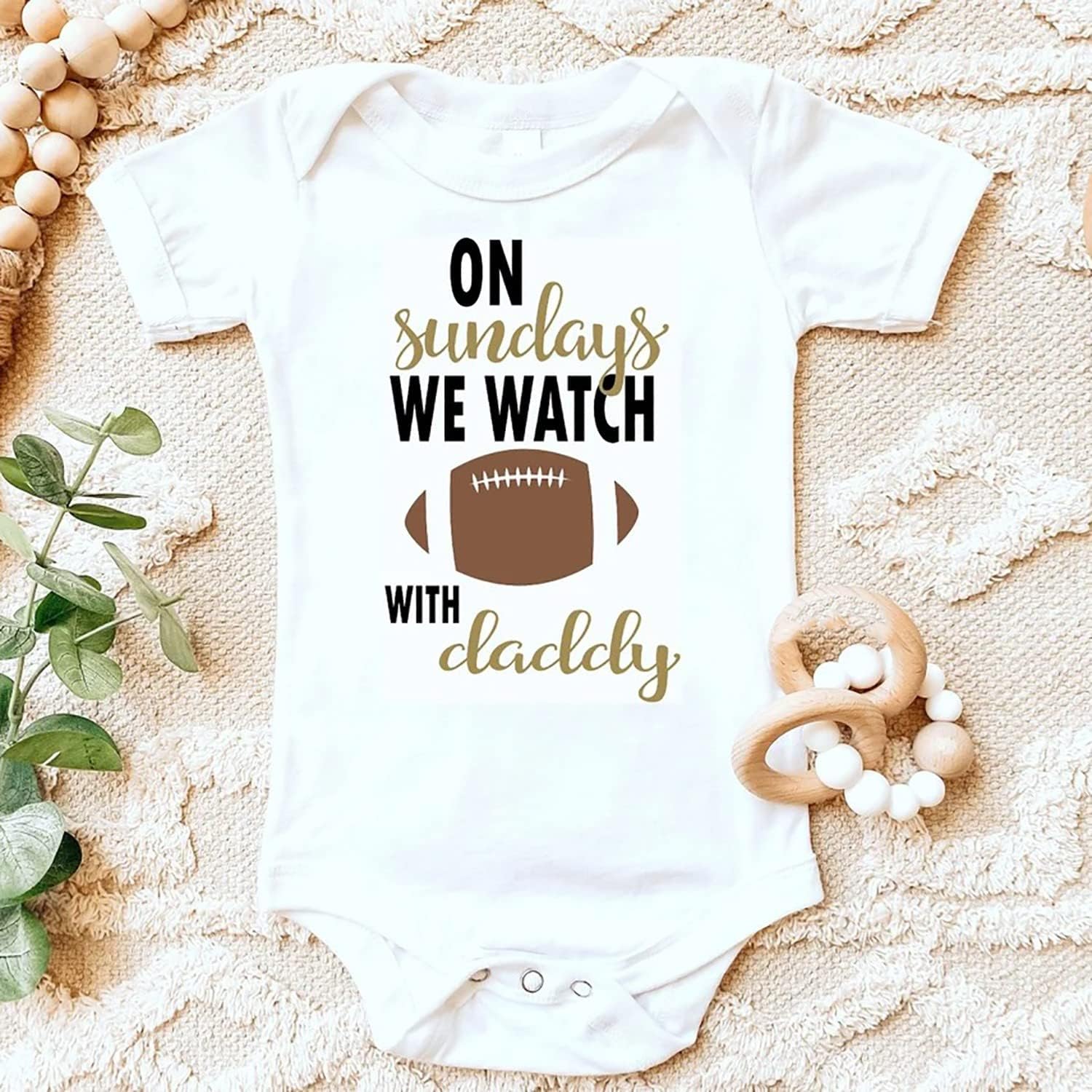 Amazon.com: On Sunday's We Watch Football With My Daddy Onesie ...