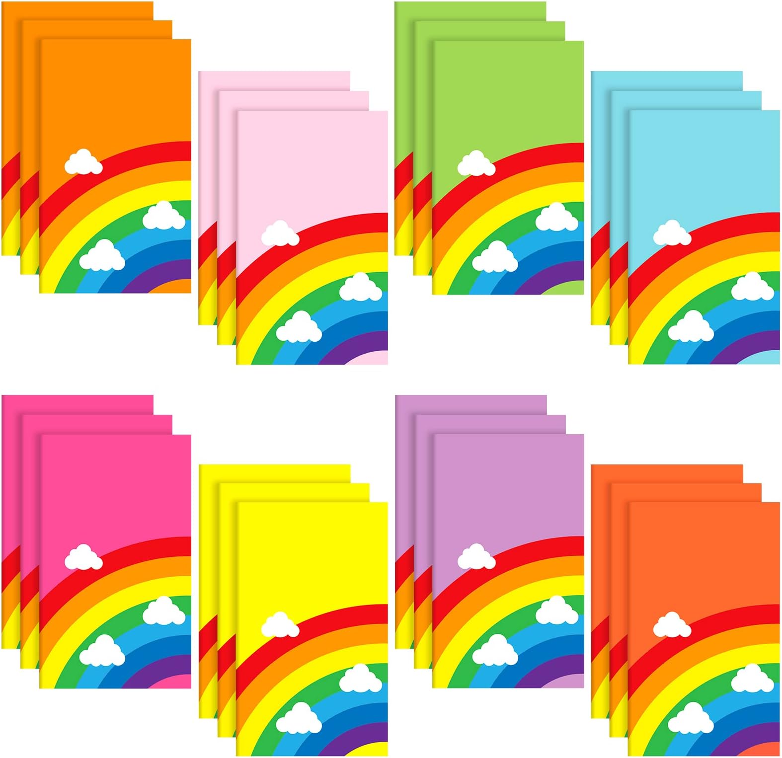 Amazon.com : 24 Packs Rainbow Spiral Memo Pads, 2.36 x 3.94 Inch ...